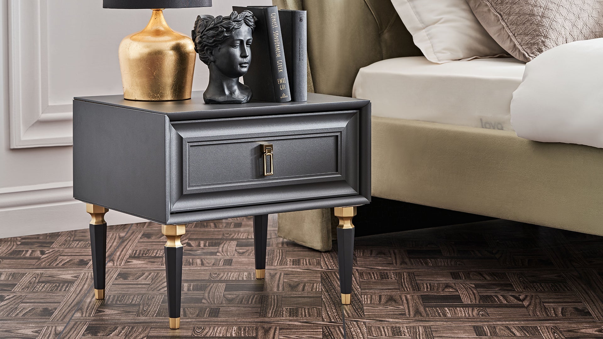 Lorenta Nightstand Wooden Leg – dogtas-usa